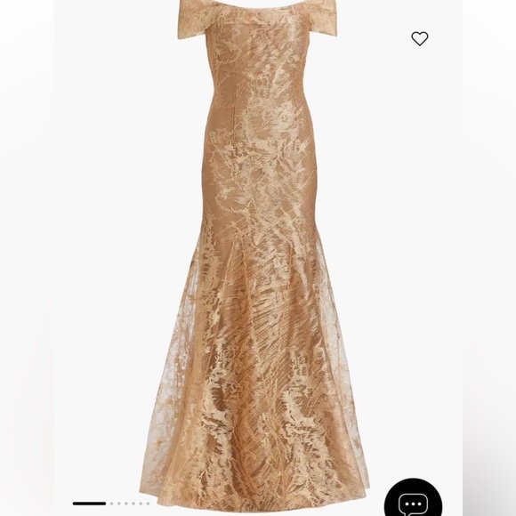 Rene Ruiz | Dresses | Rene Ruiz Abstract Pattern Glitter Gown Gold ...